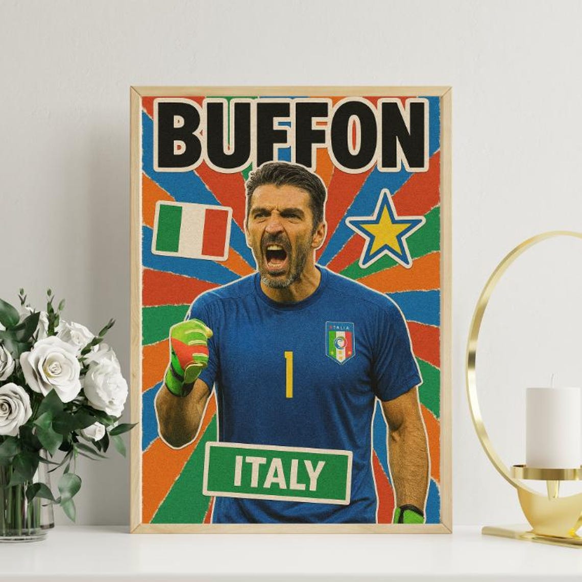 Gianluigi Buffon Pop Art Poster: Italy Soccer Legend (digital Download ...