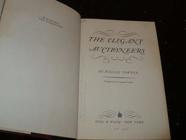 Vintage Book, Antiques, the Elegant Auctioneers, by Wesley Towner, Hill ...