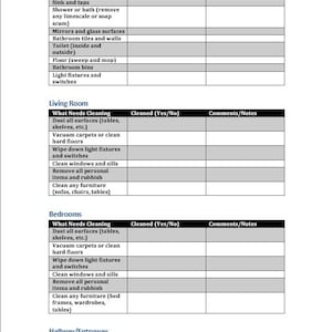 End of Tenancy Cleaning Checklist | Printable Property Cleanliness Form ...