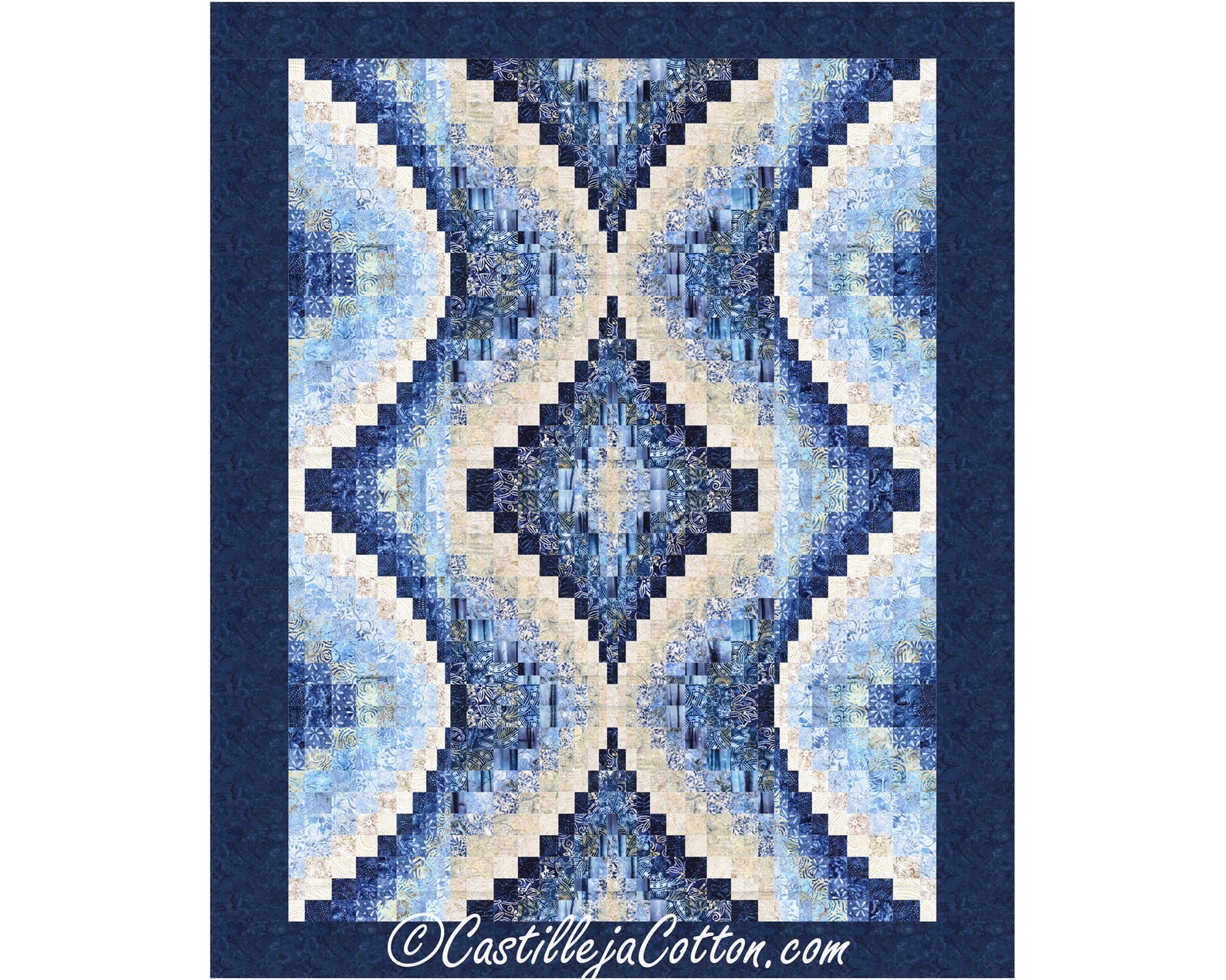 Echoing Jewel Eclipse Quilt Epattern, 5849-1e, Digital Pattern, Double Bed Bargello Quilt ...