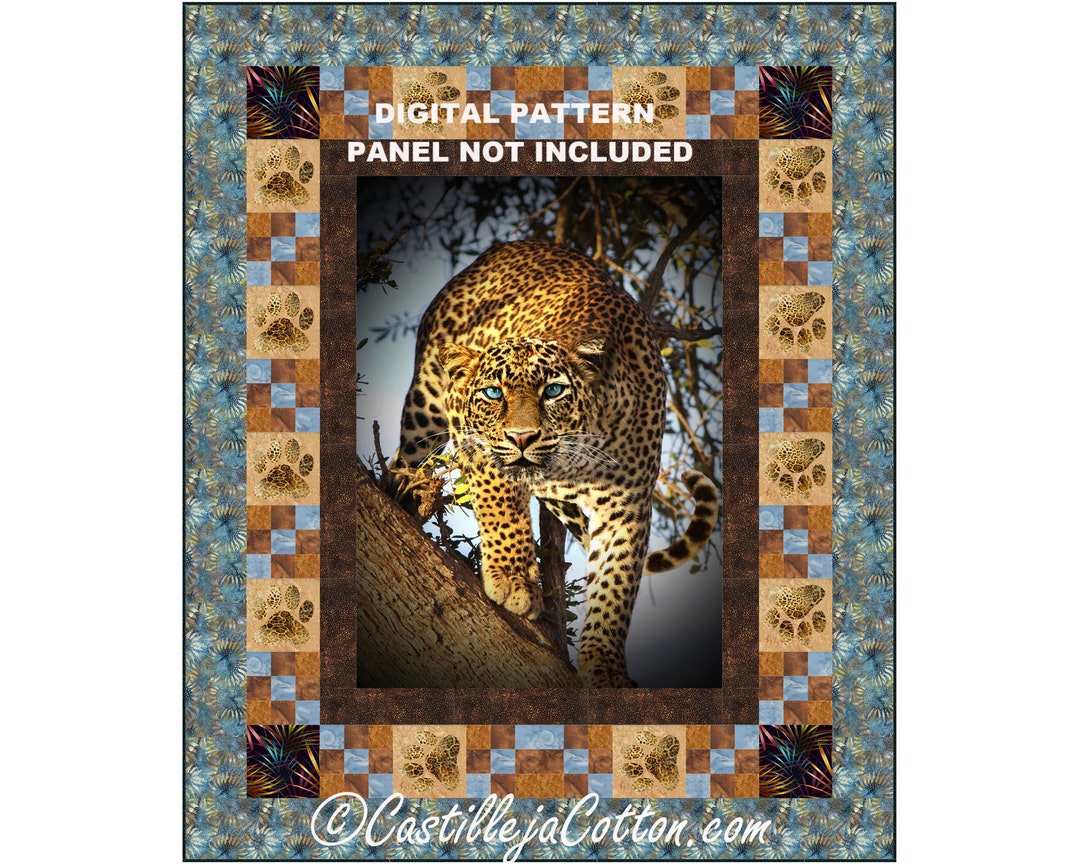 Leopard Quilt Epattern, 5480-1e, Digital Pattern, Leopard Panel Quilt ...