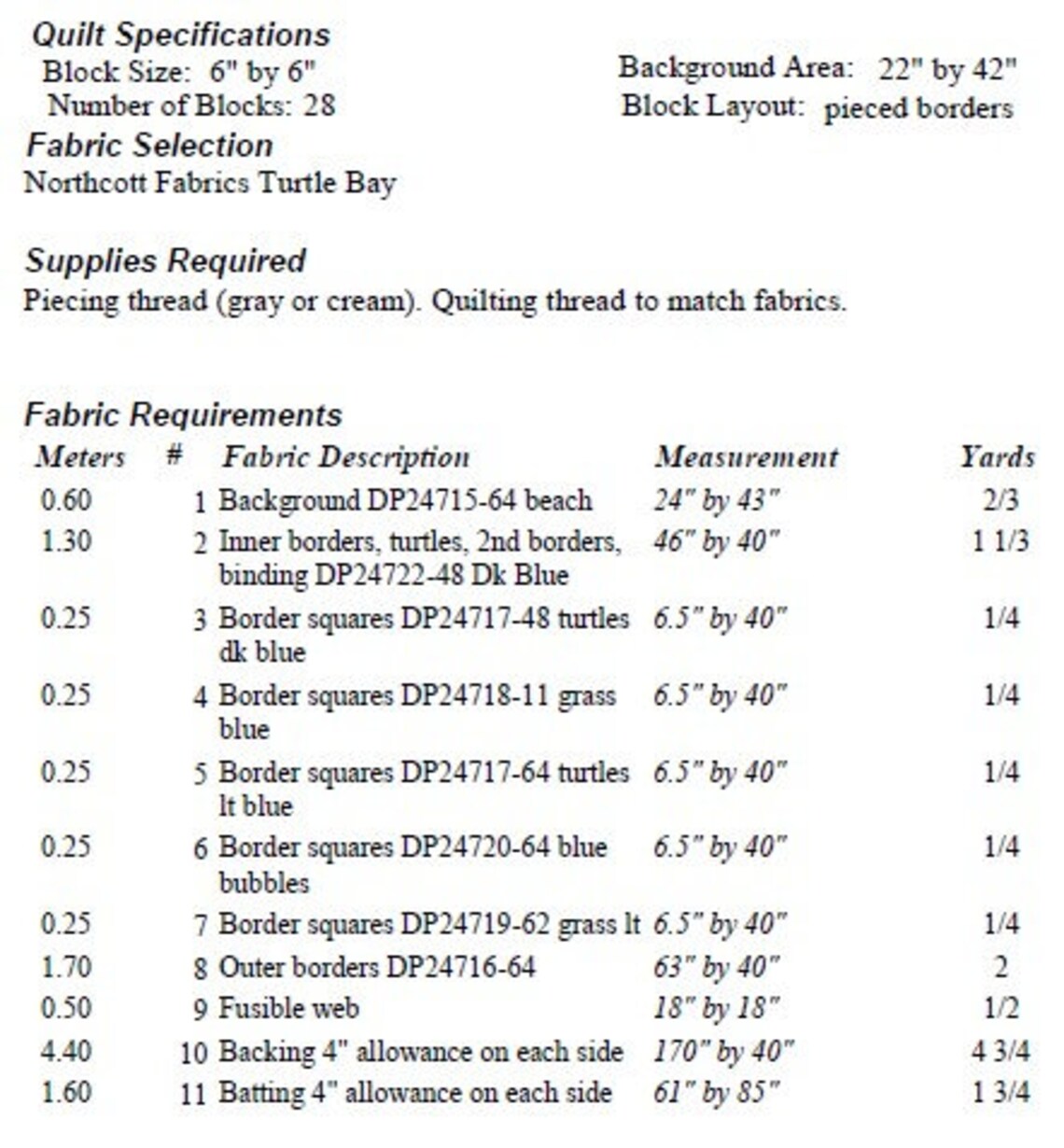 Turtles Leaving the Bay Quilt Epattern, 5689-1e, Digital Pattern ...