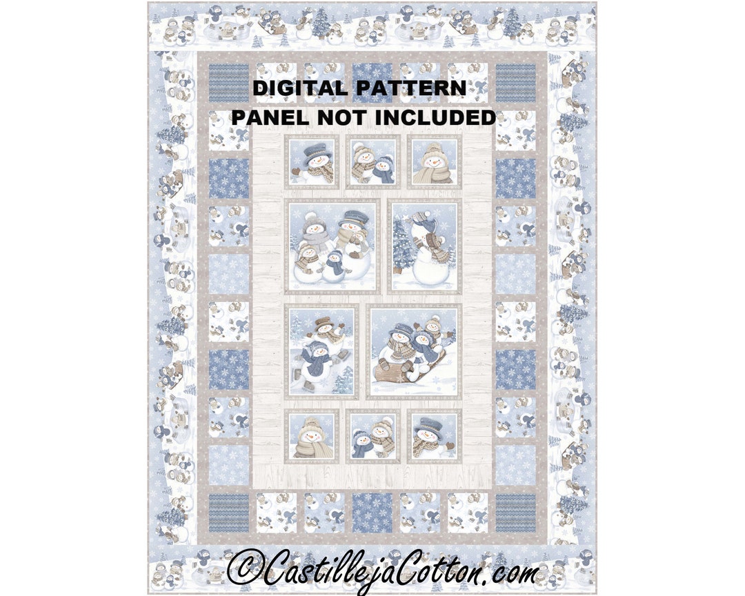 Snow Folk Fun Quilt Pattern, 5908-1, Digital Pattern, Winter Panel ...