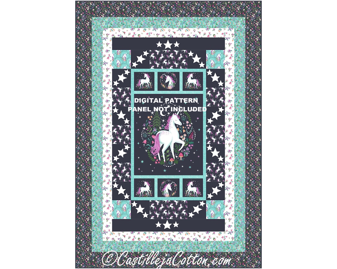Unicorn Dreams Twin Quilt Epattern, 5186-2e, Digital Pattern, Unicorn ...