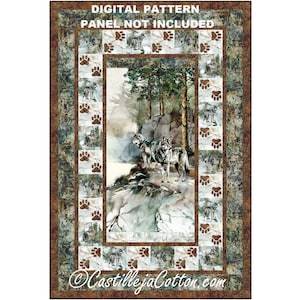 Lone Wolves Quilt Epattern, 5588-4e, Digital Pattern, Wolf Panel Quilt ...