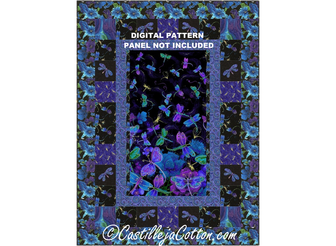 Dragonflies by Night Quilt Epattern, 5135-1e, Digital Pattern, Pieced ...