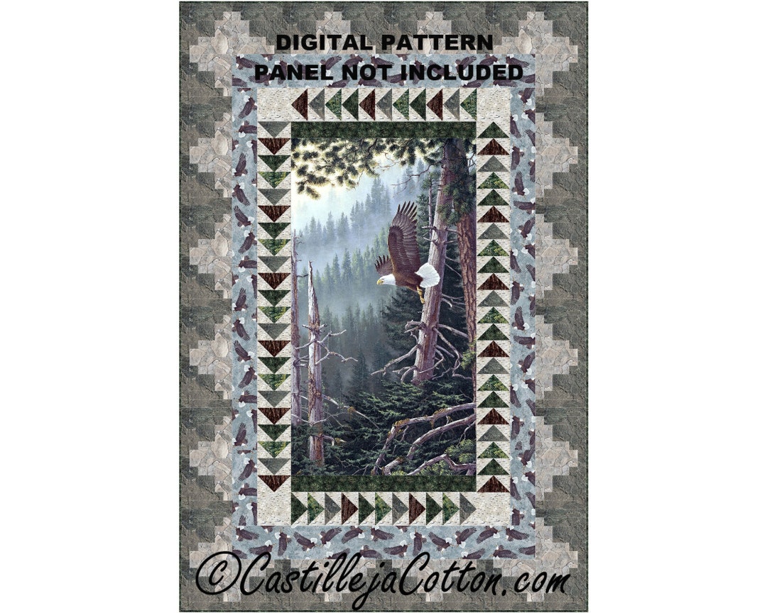 Forest Eagle Panel Quilt Epattern, 5064-1e, Digital Pattern, Panel Lap ...