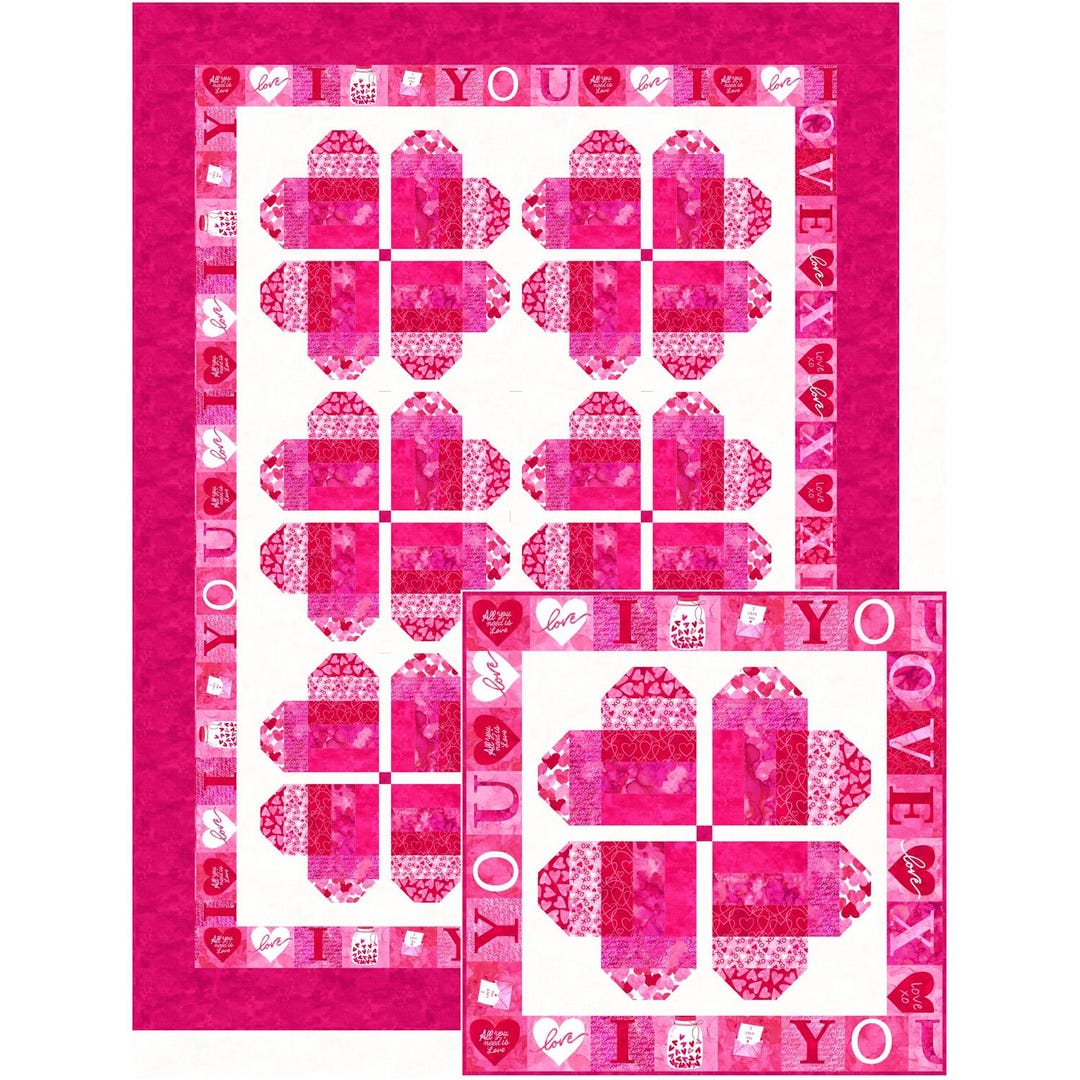 Forever Heart Posies Quilt Pattern, 5229-3e, Digital Pattern, Lap Quilt ...