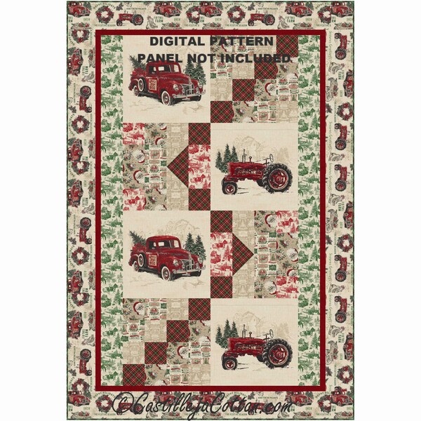 Tractor Quilt Panel - Etsy