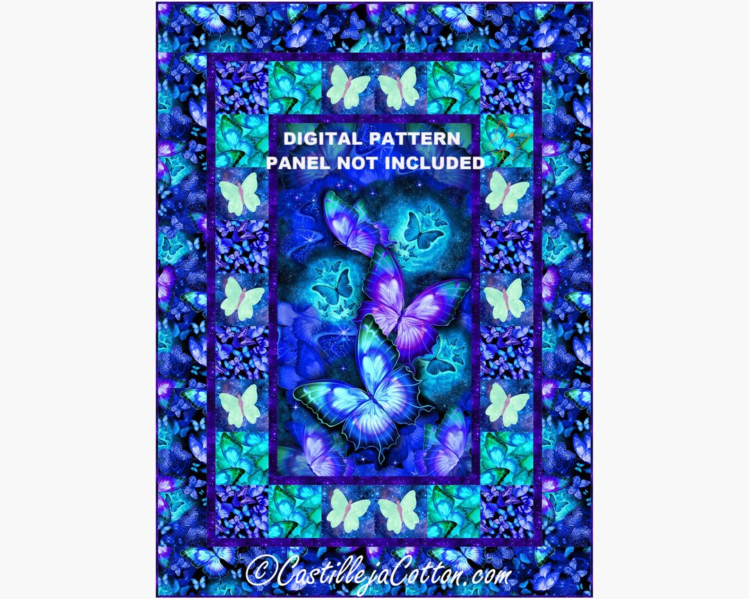 Butterfly Neon Quilt Epattern, 5170-4e, Digital Pattern, Butterfly ...