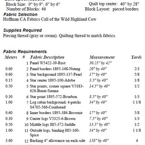 Starry Highland Cow Quilt Pattern, Pdf, 5965-1e, Digital Pattern, Cow ...