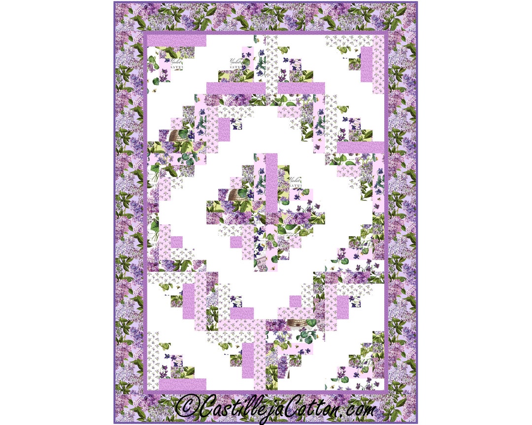 Chelsea Log Cabin Quilt Pattern, 2418-13, Floral Log Cabin Quilt ...