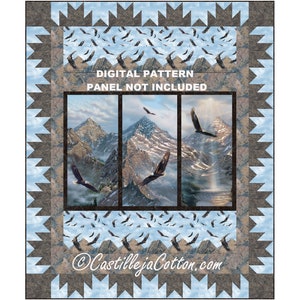 Eagle Trio Quilt Epattern, 5793-2e, Digital Pattern, Eagle Panel Lap ...