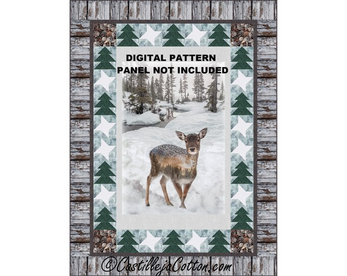 Panel Quilt Pattern / Fawn Quilt Pattern by Castilleja Cotton for ...