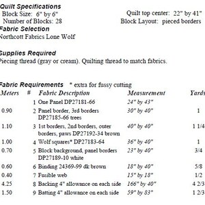 Lone Wolves Quilt Epattern, 5588-4e, Digital Pattern, Wolf Panel Quilt ...