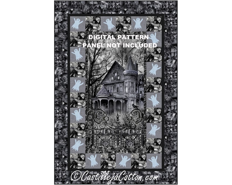 Wicked Haunted House Quilt Epattern, 5532-1e, Digital Pattern ...