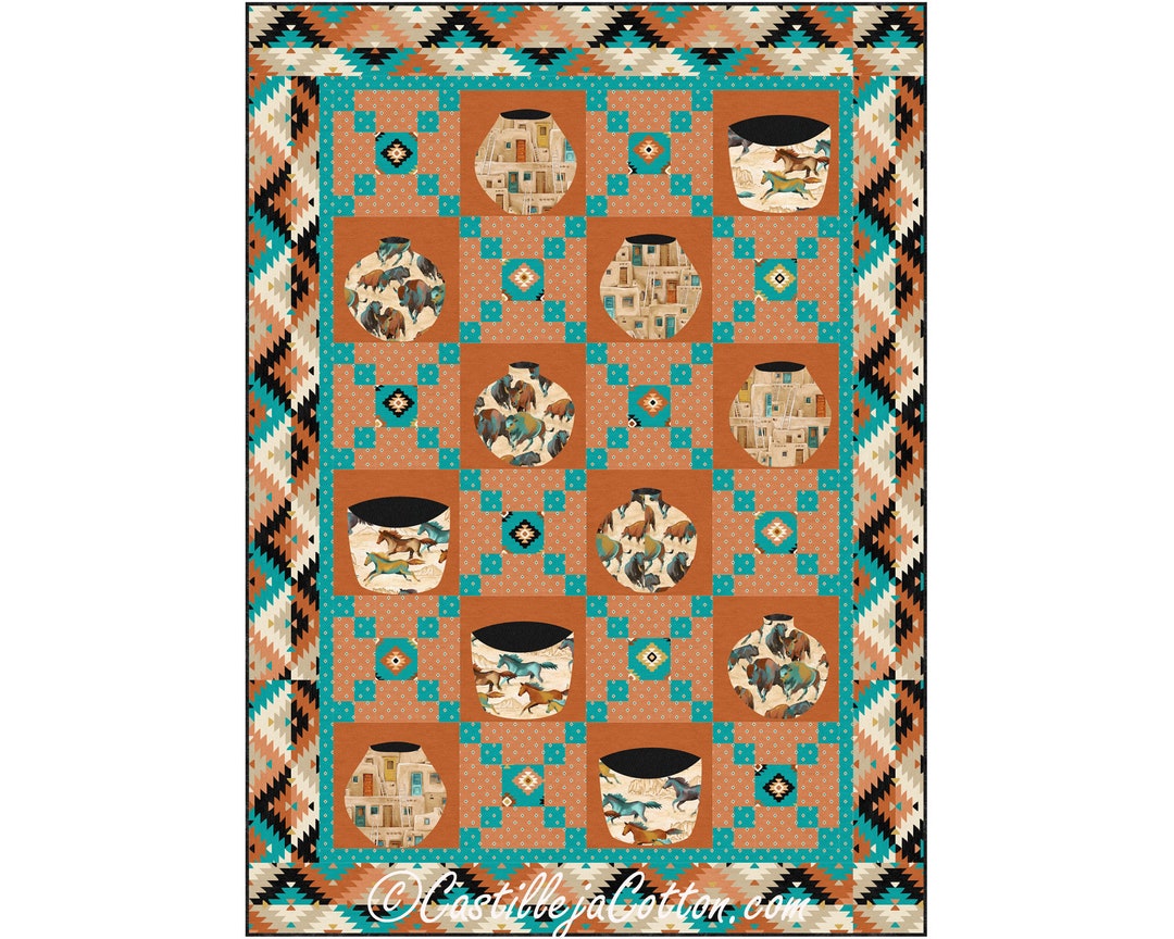 Southwestern Baskets Lap Quilt Epattern, 5864-1e, Digital Pattern ...