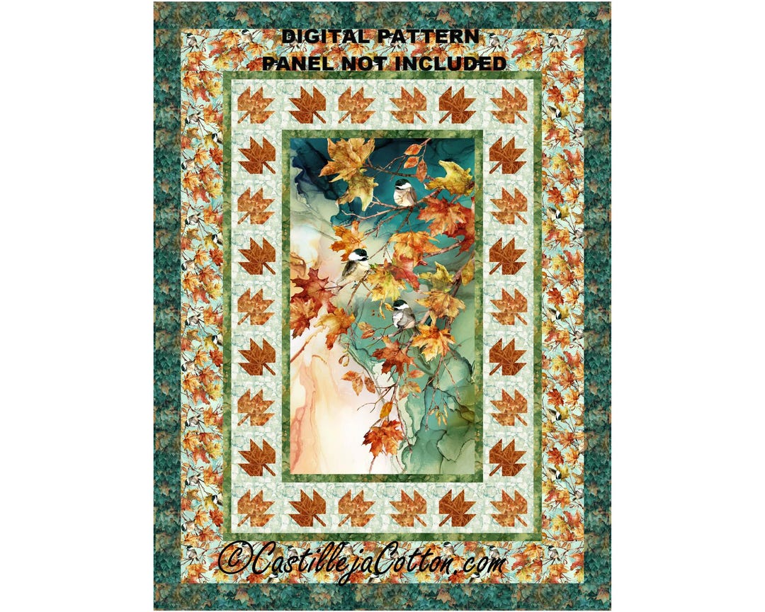 Autumn Chickadees Quilt Pattern, 5525-3e, Digital Pattern, Autumn Lap ...