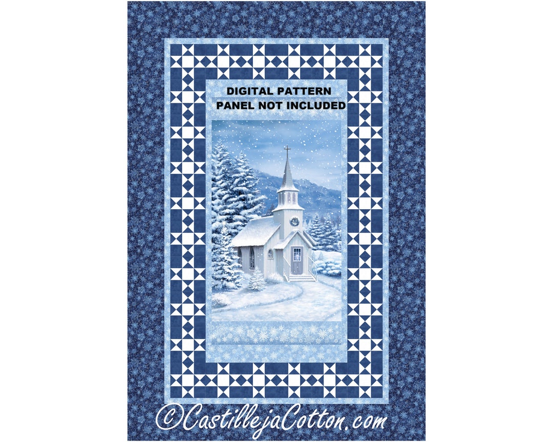 Church in the Snow Quilt Pattern, 5400-2e, Digital Pattern, Winter ...