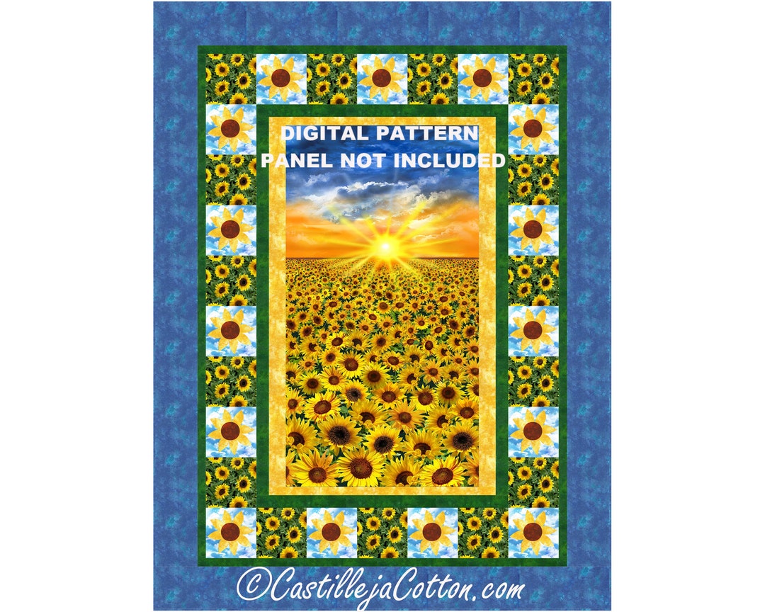 Sunflower Sunset Quilt Pattern, 5651-2e, Sunflower Panel Quilt Pattern ...