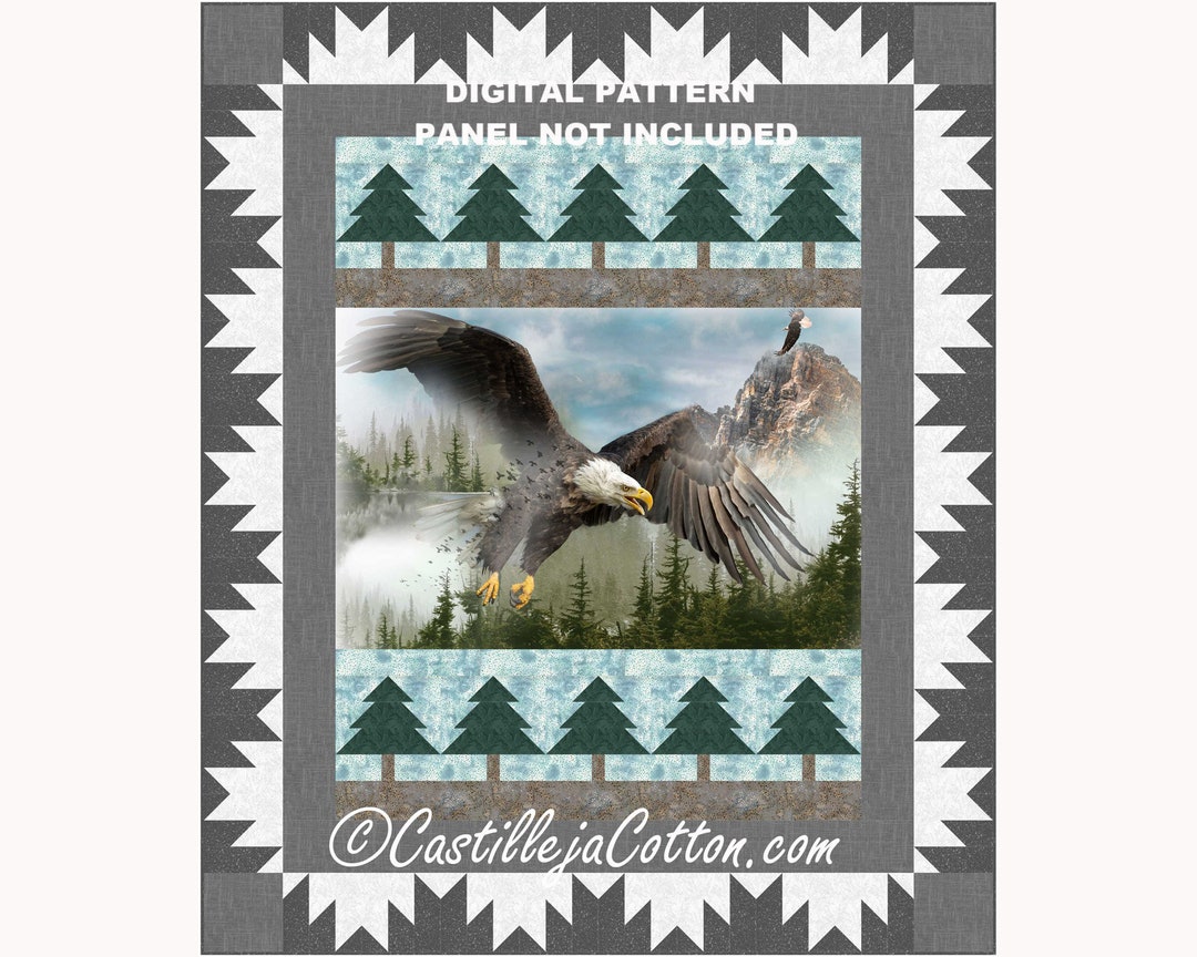 Eagle Mountains Panel Quilt Epattern, 5068-4e, Digital Pattern, Eagle ...