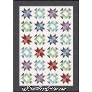 Mosaic Stars Quilt Pattern, 5896-1e, Digital Pattern, Lap Quilt Pattern ...