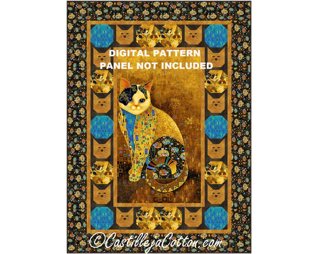 Cleo the Cat Quilt Epattern, 5340-2e, Digital Pattern, Cat Panel Lap ...