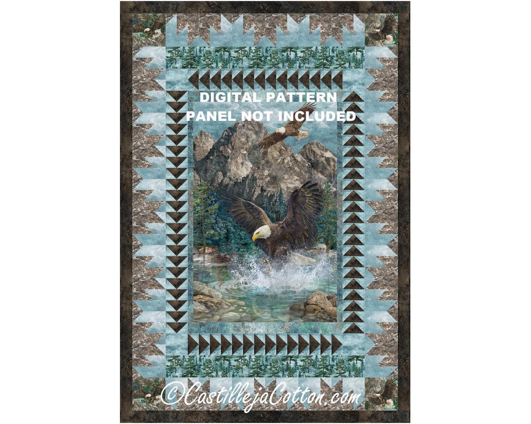 Eagles and Mountains Quilt Pattern, 5958-1e, Digital Pattern, Eagle ...