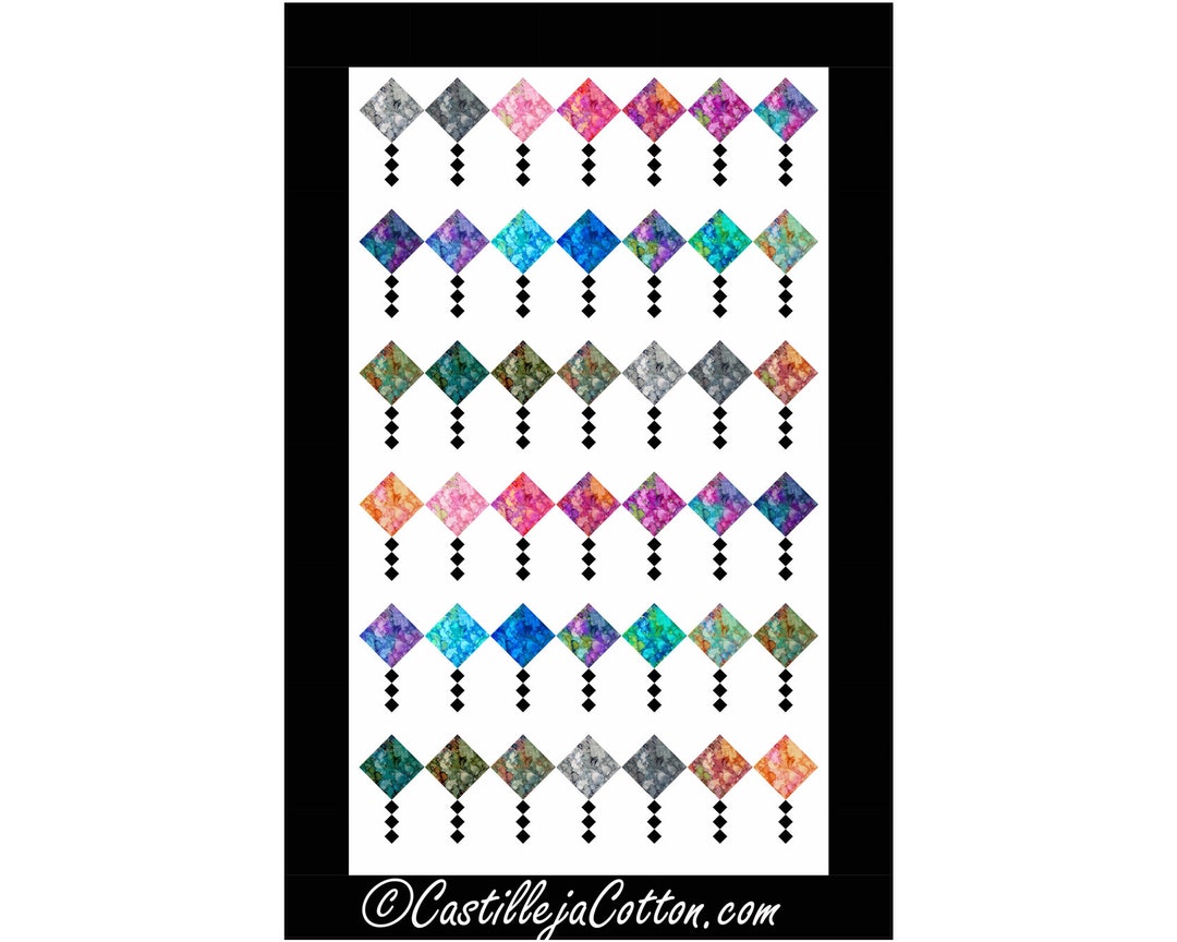 Fluidity Kites Quilt Pattern, 5819-2e, Digital Pattern, Pieced Twin ...