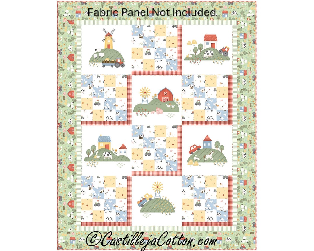 Farm Animals Quilt Pattern, 5193-2e, Digital Pattern, Child Panel Quilt ...