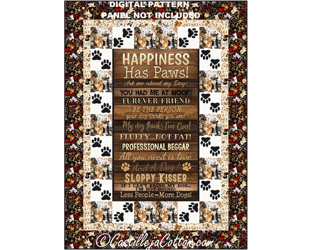 Paw Lovers Quilt Pattern, 5515-2e, Digital Pattern, Timeless Treasures ...
