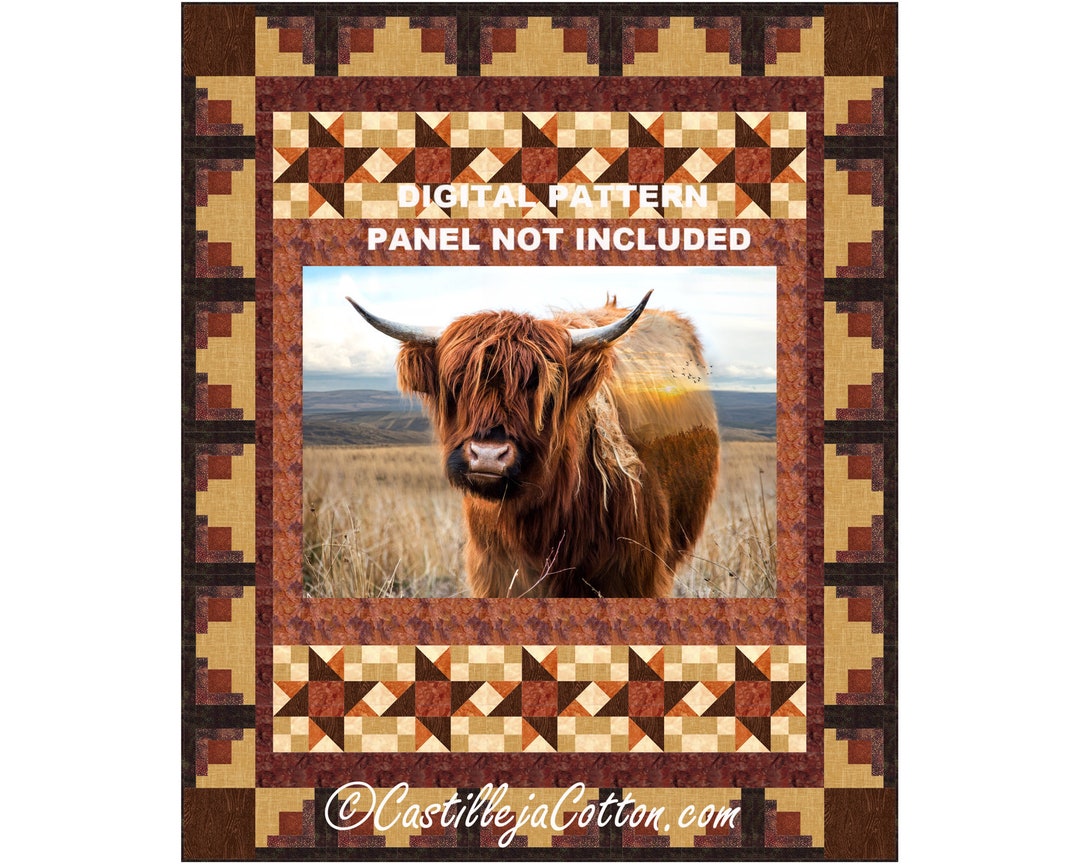 Starry Highland Cow Quilt Pattern, Pdf, 5965-1e, Digital Pattern, Cow ...