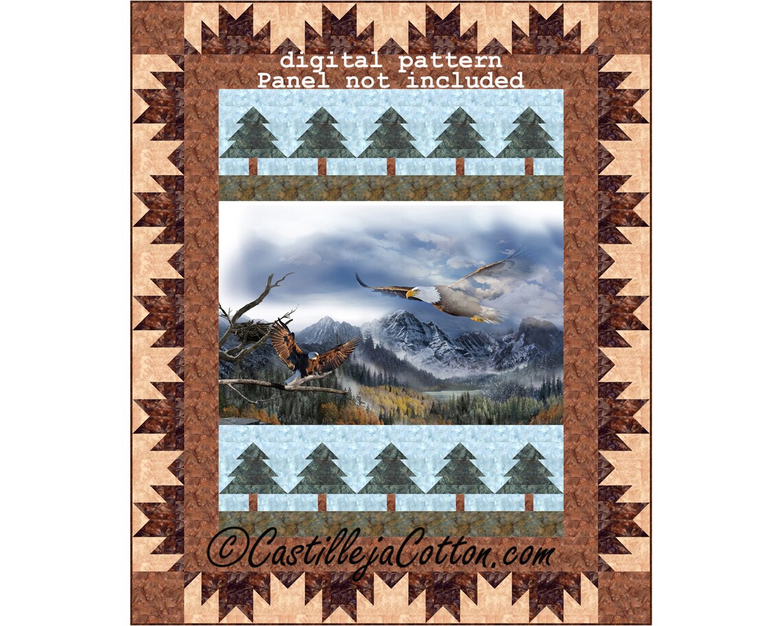 Eagle Mountains Panel Quilt Epattern, 5068-1e, Digital Pattern, Eagle ...