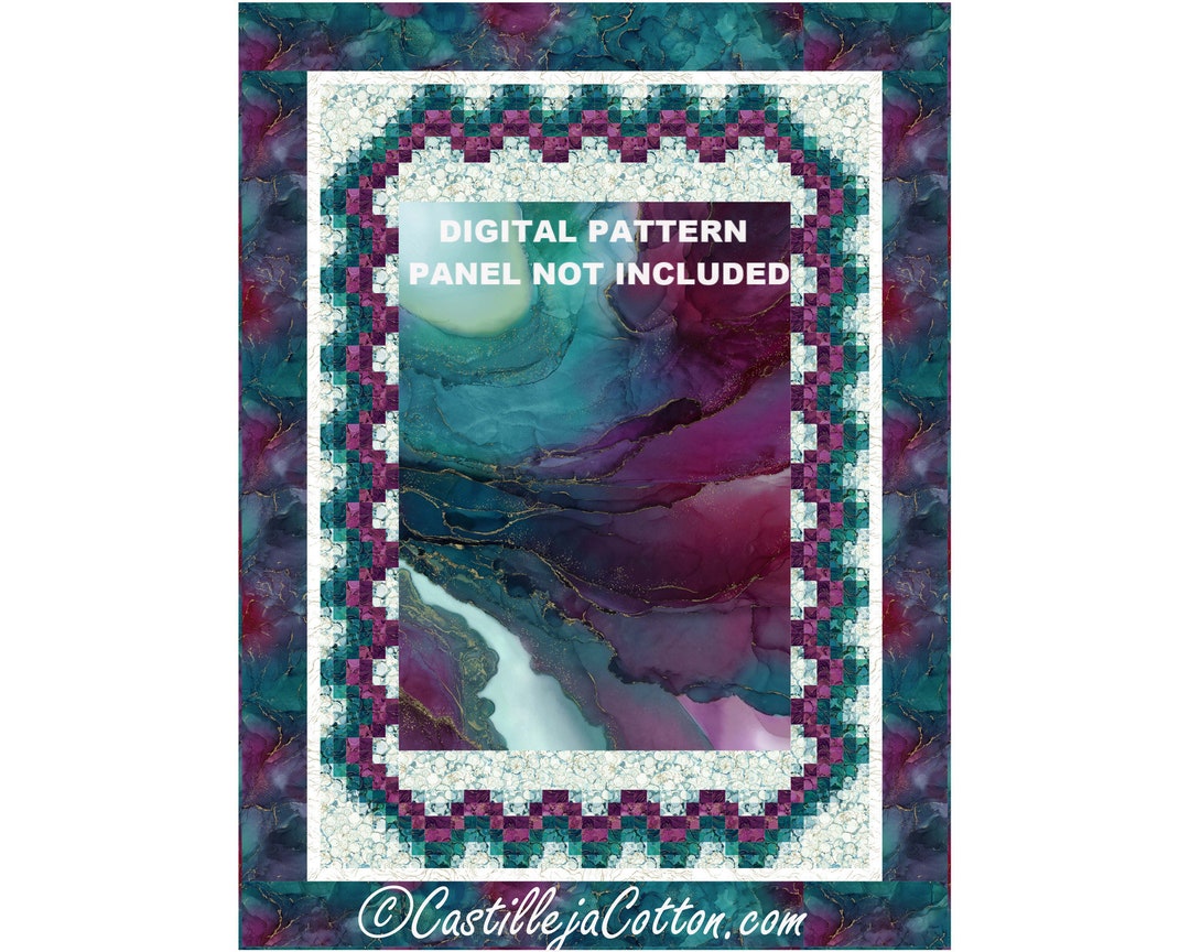 Gold Touch Quilt Epattern, 5891-1e, Digital Pattern, Modern Panel Lap Quilt Pattern, Northcott ...