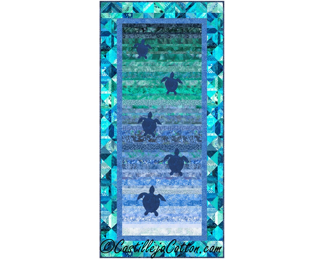 Turtles to the Sea Quilt Epattern, 5613-1e, Digital Pattern, Hoffman CA ...