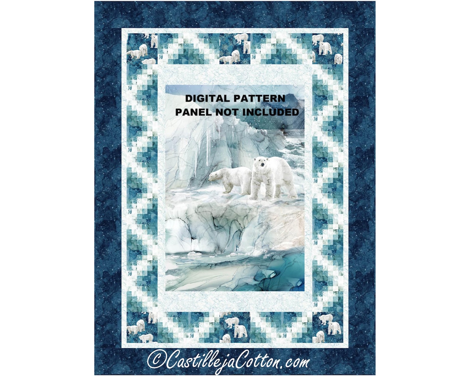Tundra Bears Quilt Pattern, 5906-2e, Digital Pattern, Bear Panel Lap ...