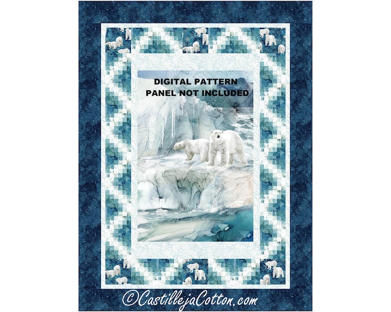 Tundra Bears Quilt Pattern, 5906-2e, Digital Pattern, Bear Panel Lap ...