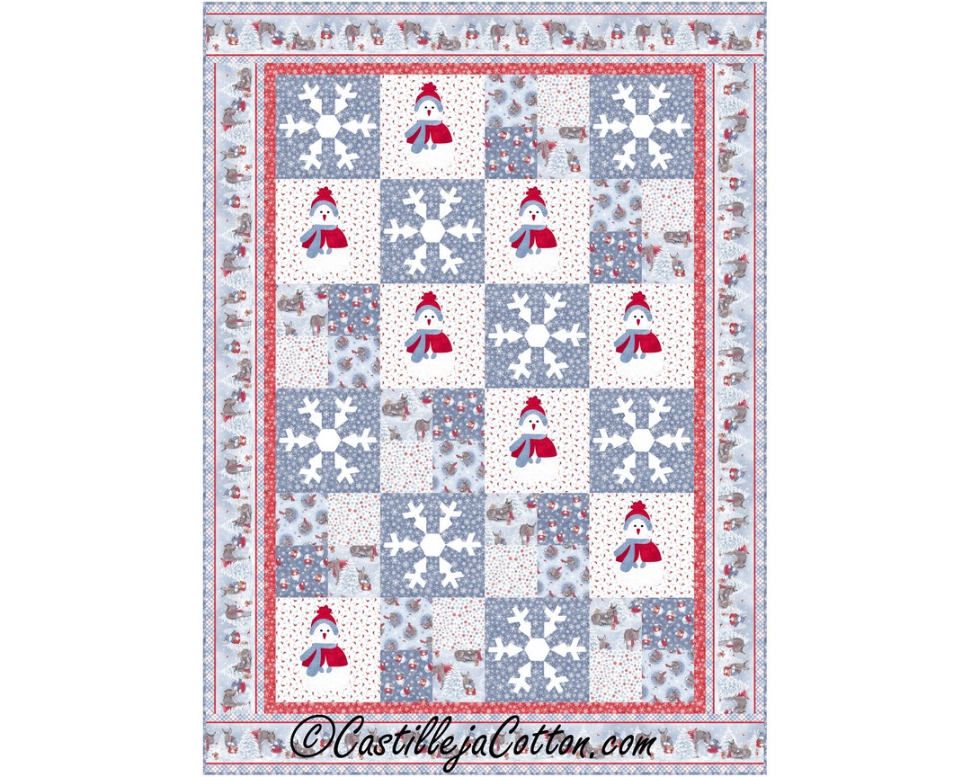 Snow Folks and Donkeys Quilt Epattern, 5835-1e, Digital Pattern, Lap ...