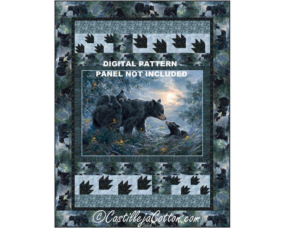 Moonlight Bears Quilt Epattern, 5881-1e, Digital Pattern, Bear Panel ...