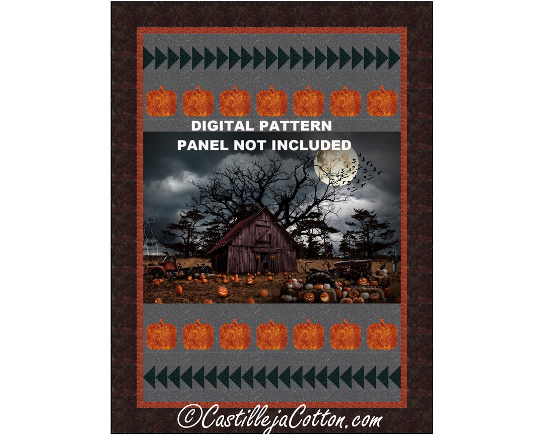 Haunted House Quilt Epattern, 5554-1e, Digital Pattern, Halloween Panel ...