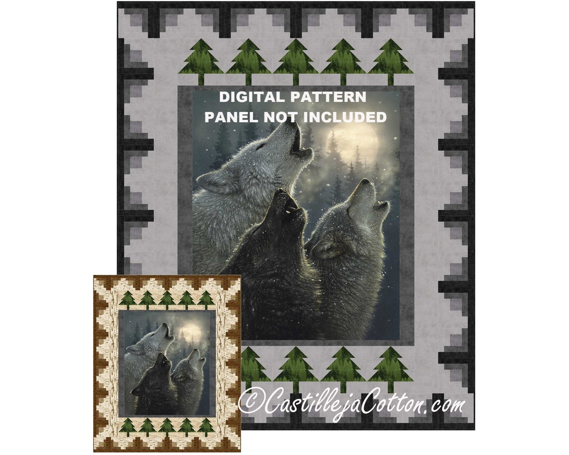 Wolves Panel Quilt Epattern 5215-0e Digital Pattern Wolves - Etsy