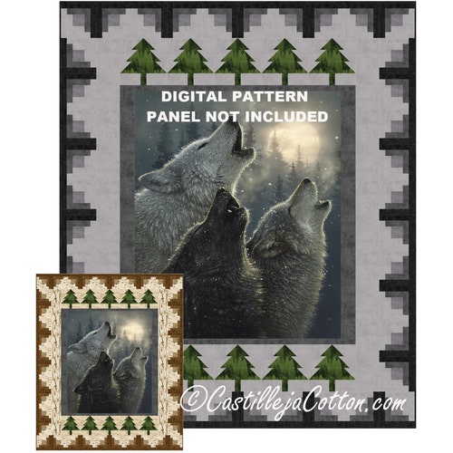Wolves Panel Quilt Epattern 5215-0e Digital Pattern Wolves - Etsy