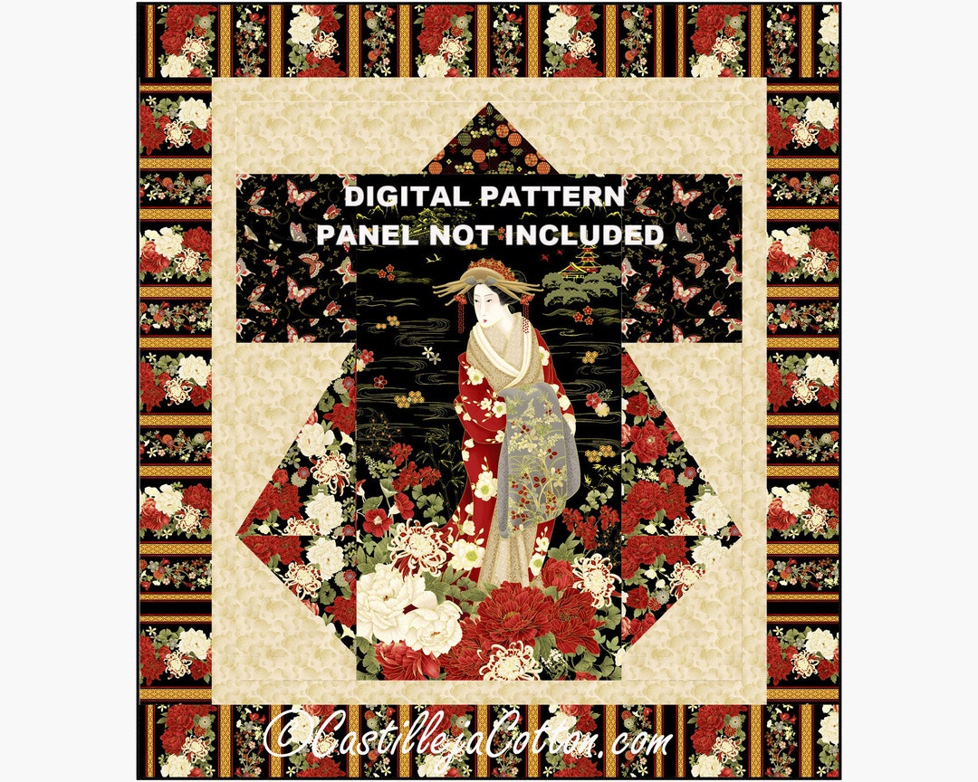 Geisha Panel Kimono Quilt Epattern, 5134-5e, Digital Pattern, Kimono ...