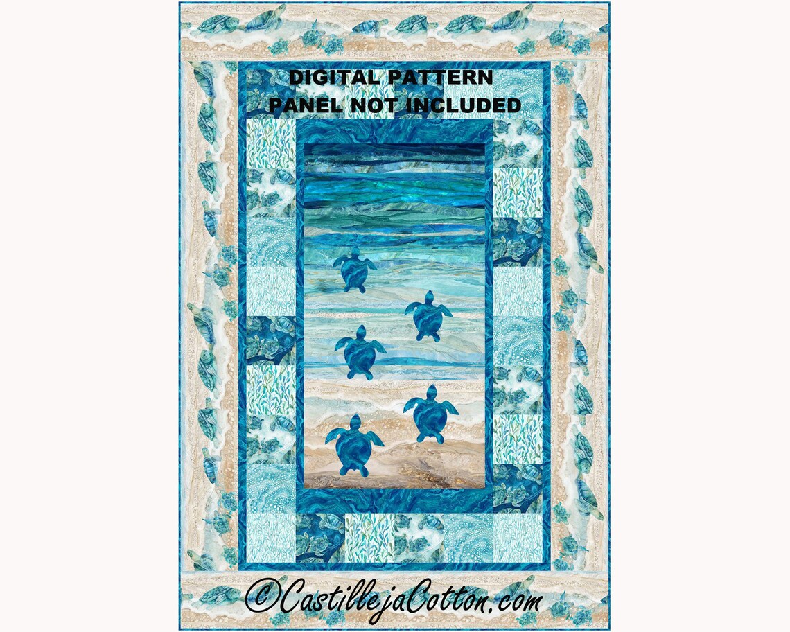 Turtles Leaving the Bay Quilt Epattern, 5689-1e, Digital Pattern ...