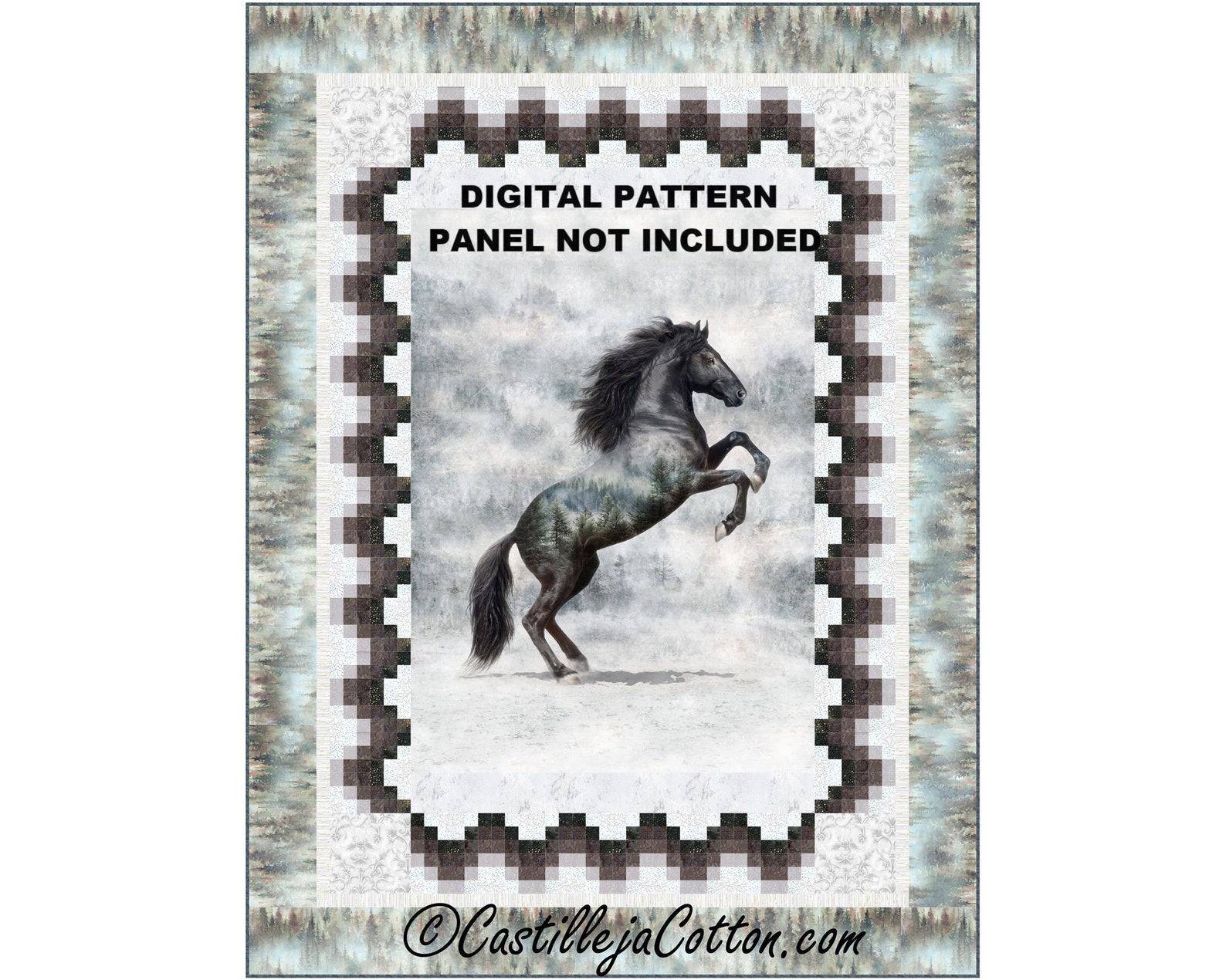 Rearing Stallion Quilt Epattern 5551-1e Digital Pattern - Etsy