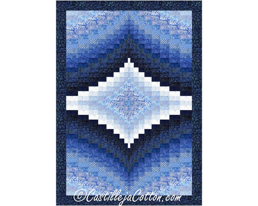 Twin Diamond Bluebell Quilt Pattern, 4950-8e, Digital Pattern, Pieced ...