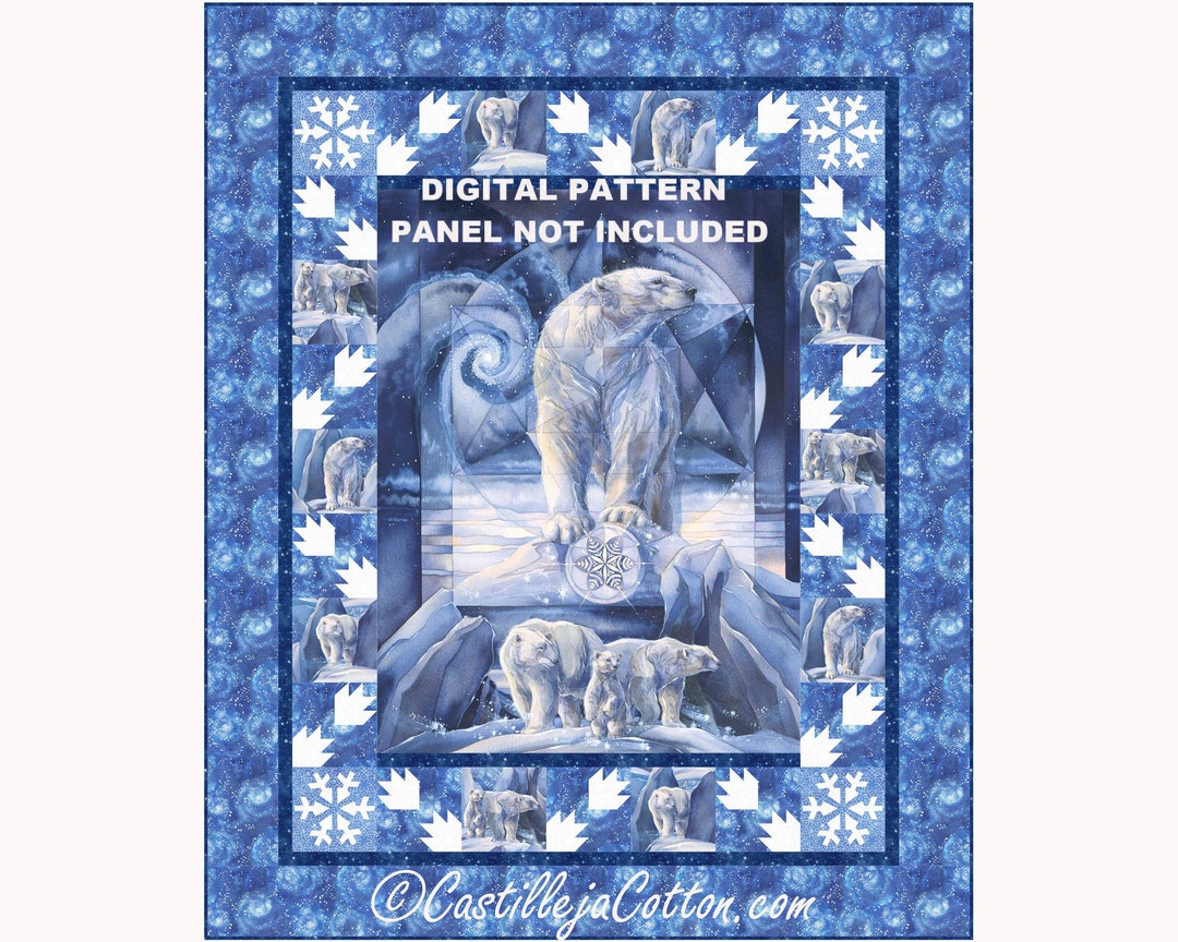 Frosty Polar Bears Quilt Epattern, 5722-1e, Digital Pattern, Bear Panel ...
