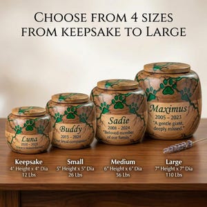 Custom Pet Urns - 4 Sizes Available, Wooden Personalized Pet Urns for ...