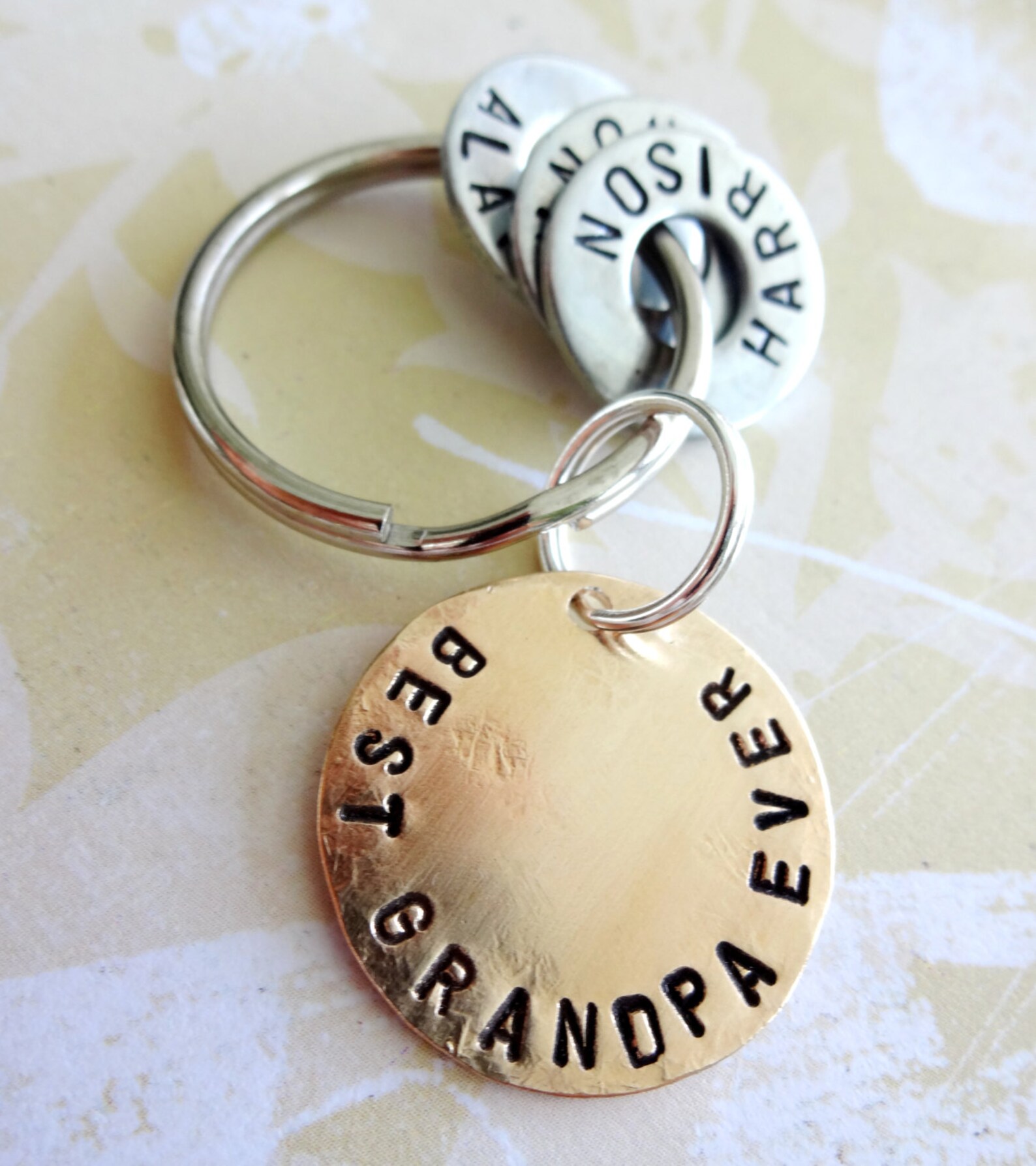 Personalized Grandpa Keychain - Grandparent Christmas Birthday Hand ...