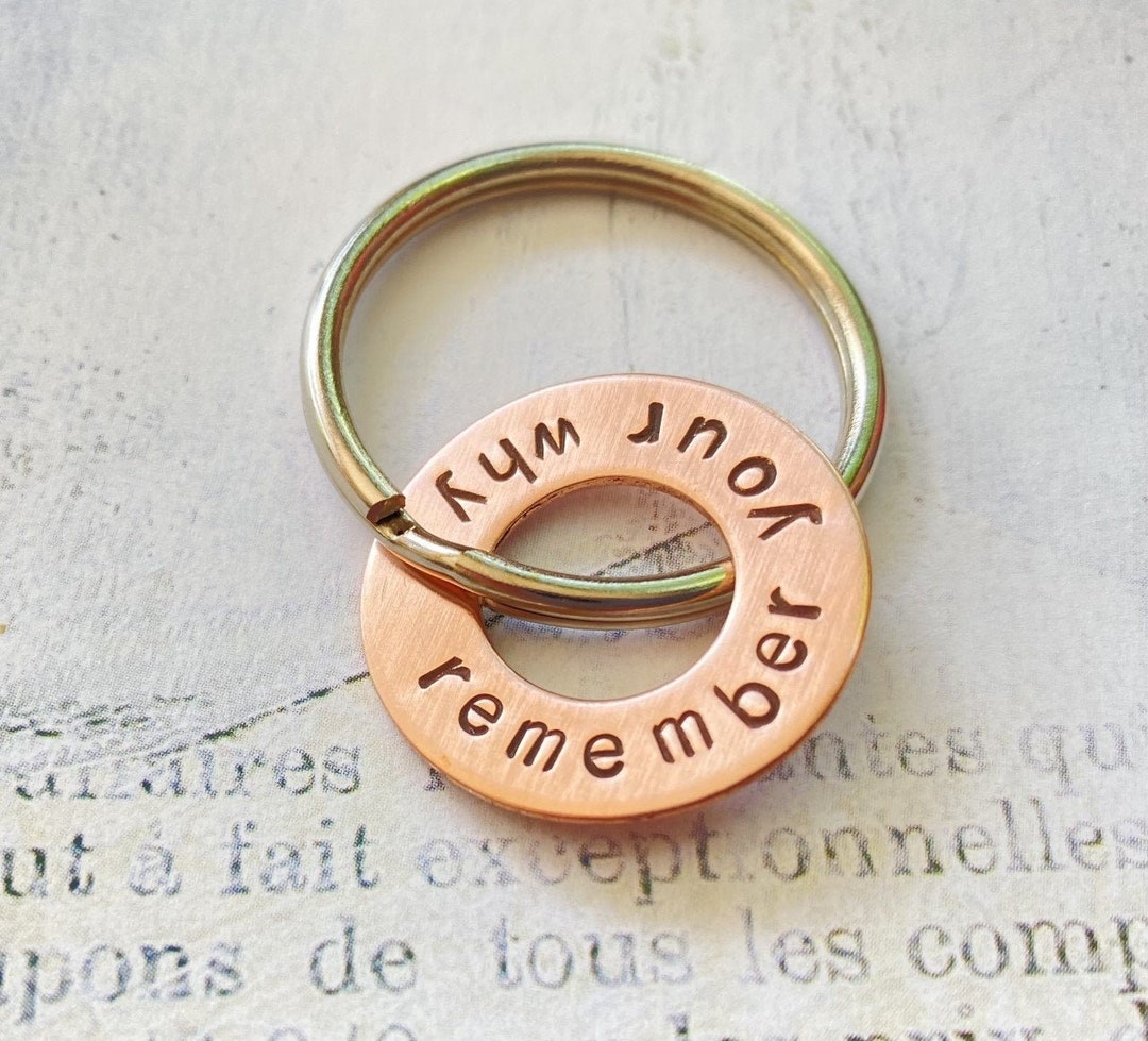 Remember Your Why Hand Stamped Washer Key Chain - Graduation Gift ...